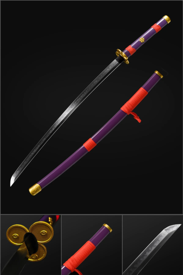 Hand Forged One Piece Roronoa Zoro's Enma Katana Sword Replica 1095 ...